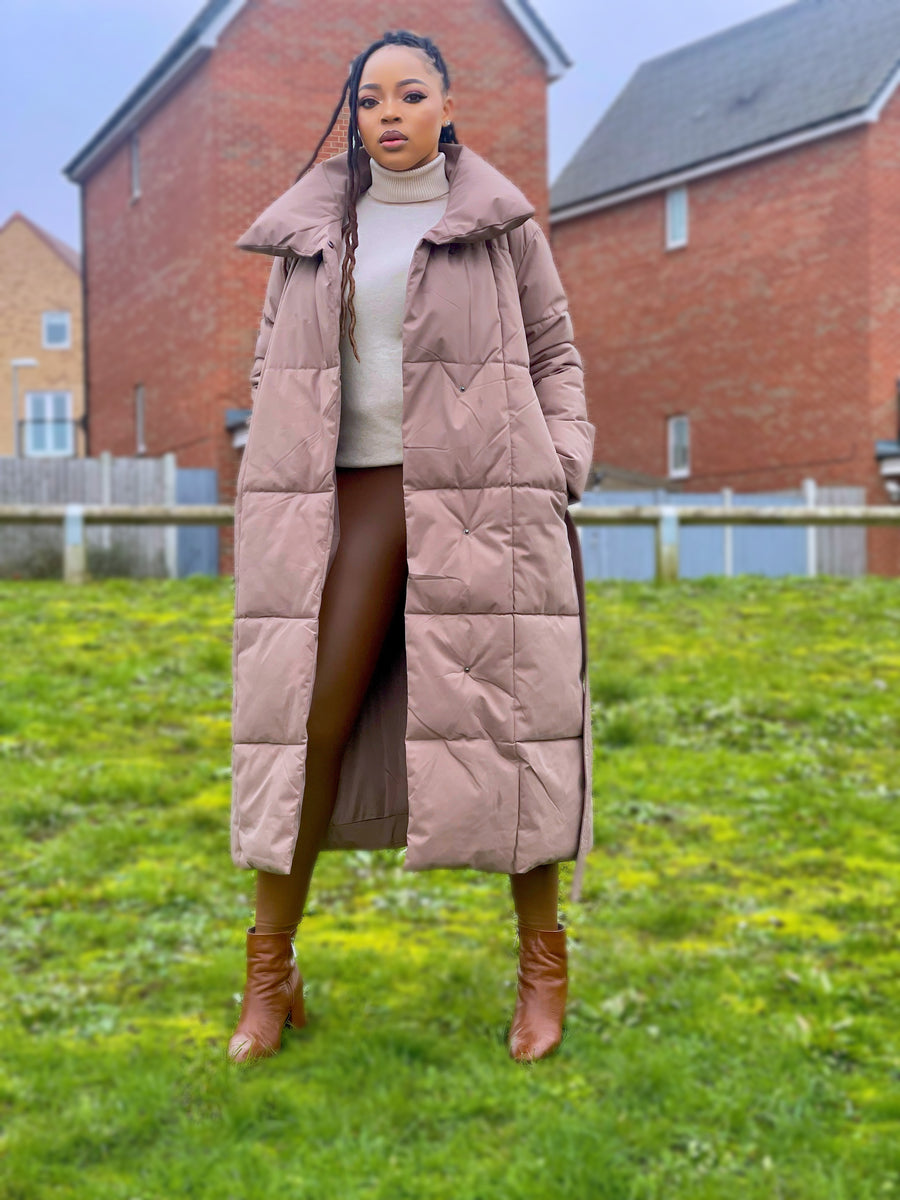 Maxi Longline Puffer Winter Jacket-Brown – MLH Online