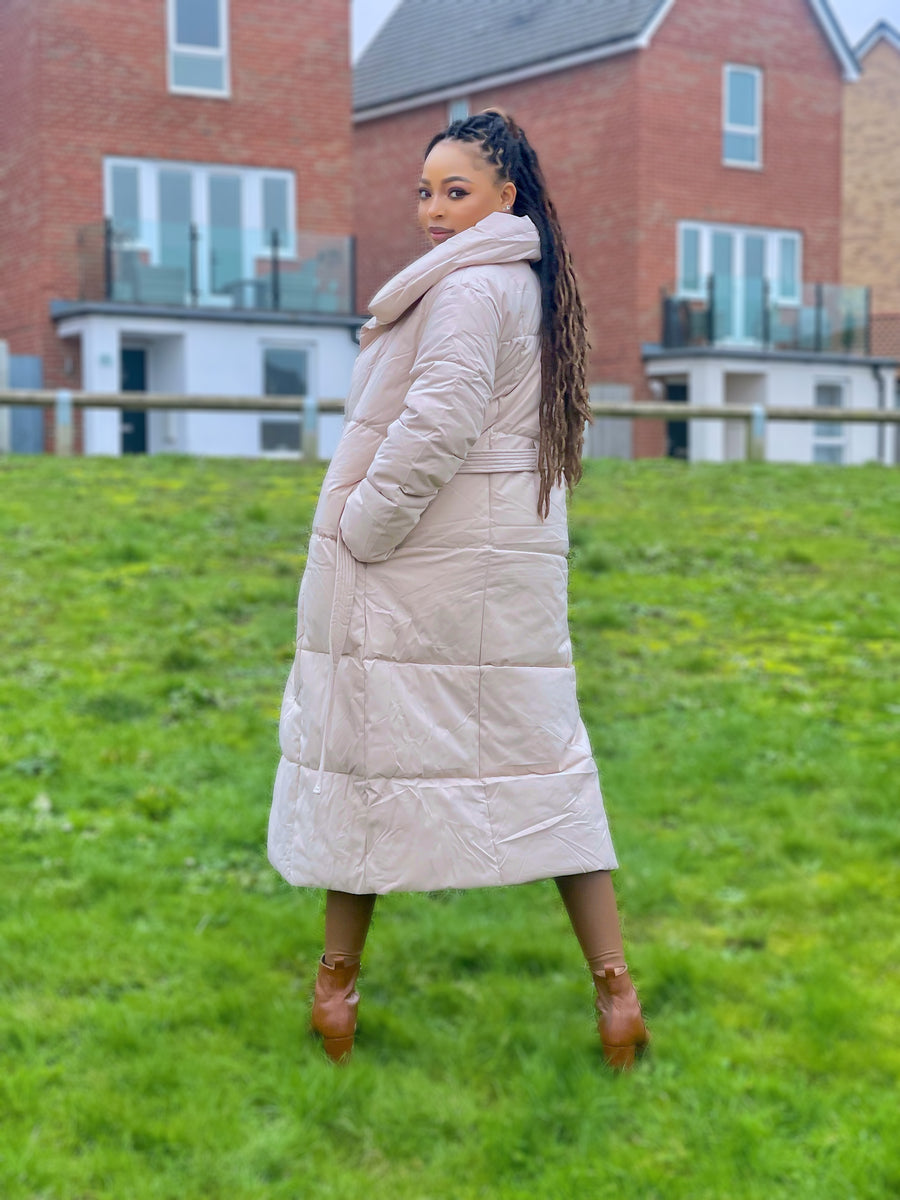 Maxi Longline Puffer Winter Jacket-Beige – MLH Online